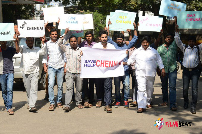 Hero Chetan Cheenu At Save Chennai Rally - Filmibeat