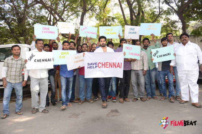 Hero Chetan Cheenu At Save Chennai Rally - Filmibeat