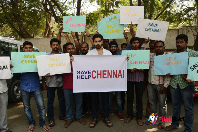 Hero Chetan Cheenu At Save Chennai Rally - Filmibeat