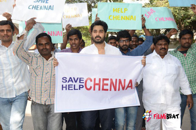 Hero Chetan Cheenu At Save Chennai Rally - Filmibeat