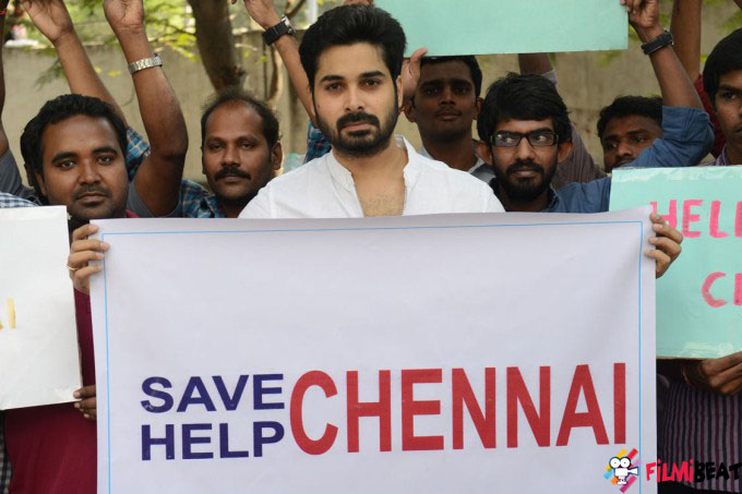 Hero Chetan Cheenu At Save Chennai Rally - Filmibeat
