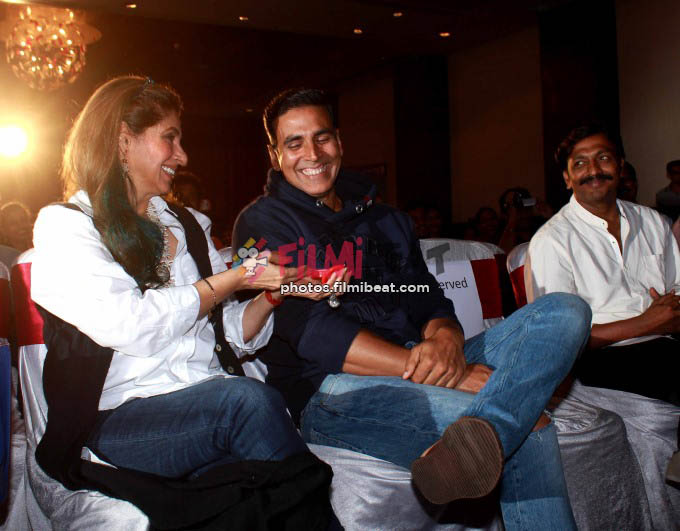 Akshay Kumar And Dimple Kapadia During Music Launch Of Marathi Film ...