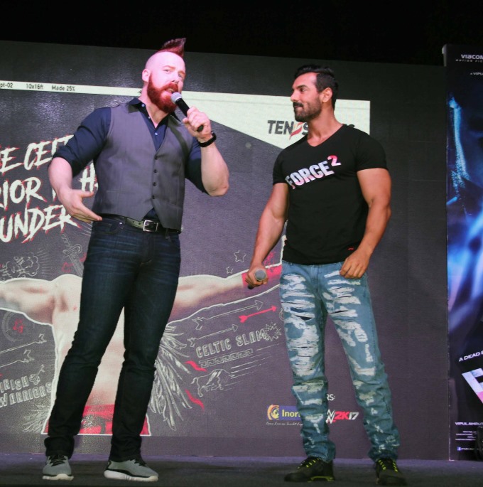 WWE Wrestler Sheamus And John Abraham Promote Film Force 2 - Filmibeat