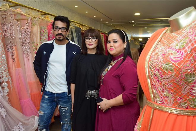 Bharati and Harsh Visit Neeta Lulla Store - Filmibeat