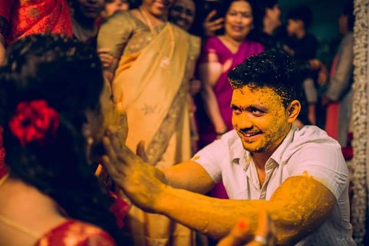 B C Patil Daughter Srushti Patil & Sanjay Marriage Photos - Filmibeat