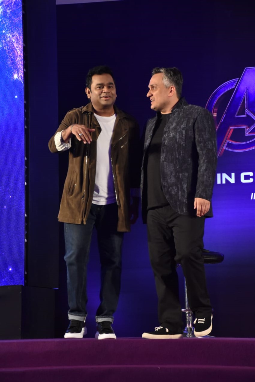 AR Rahman & Director Of Marvel Joe Russo At The Launch Marvel Anthem ...