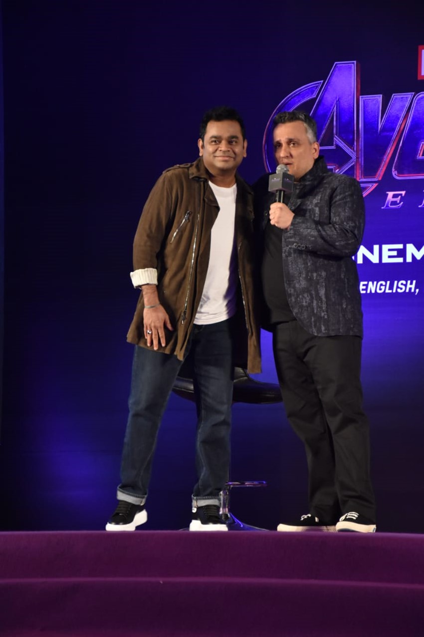 AR Rahman & Director Of Marvel Joe Russo At The Launch Marvel Anthem ...