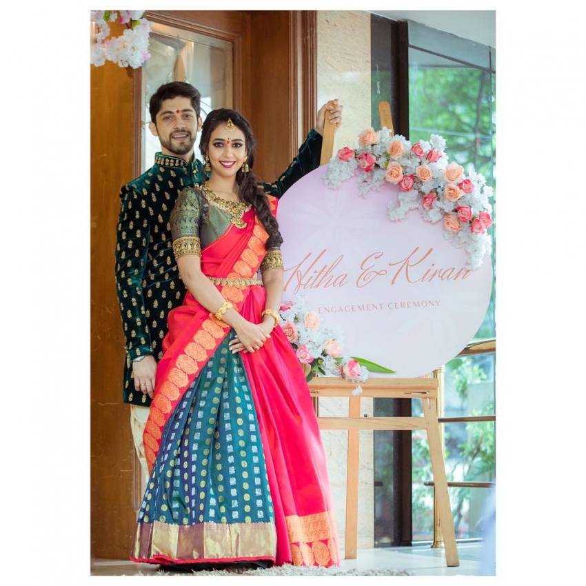 Sihi Kahi Chandru Daughter Hitha Daughter Engagement Photos - Filmibeat