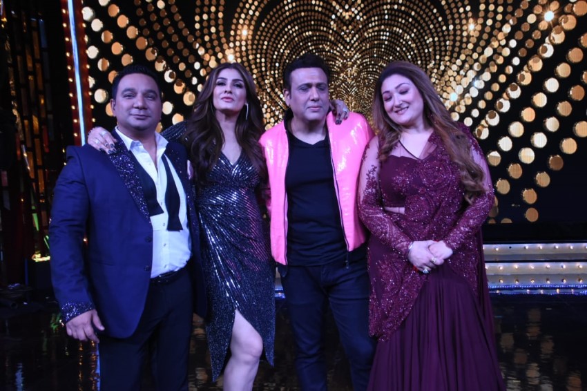 Govinda, Sunita Ahuja & Raveena Tandon snapped on the sets of Nach ...