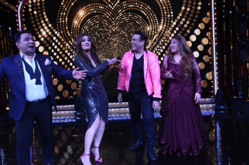 Govinda, Sunita Ahuja & Raveena Tandon snapped on the sets of Nach ...