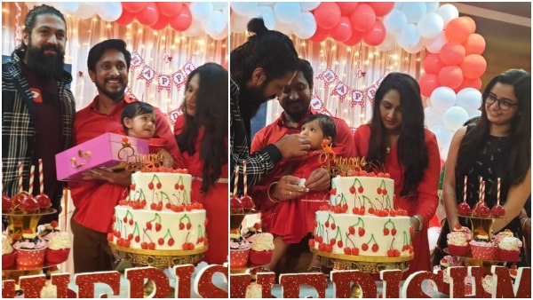Ajay Rao Daughter Cherry 1st Birthday Celebration - Filmibeat