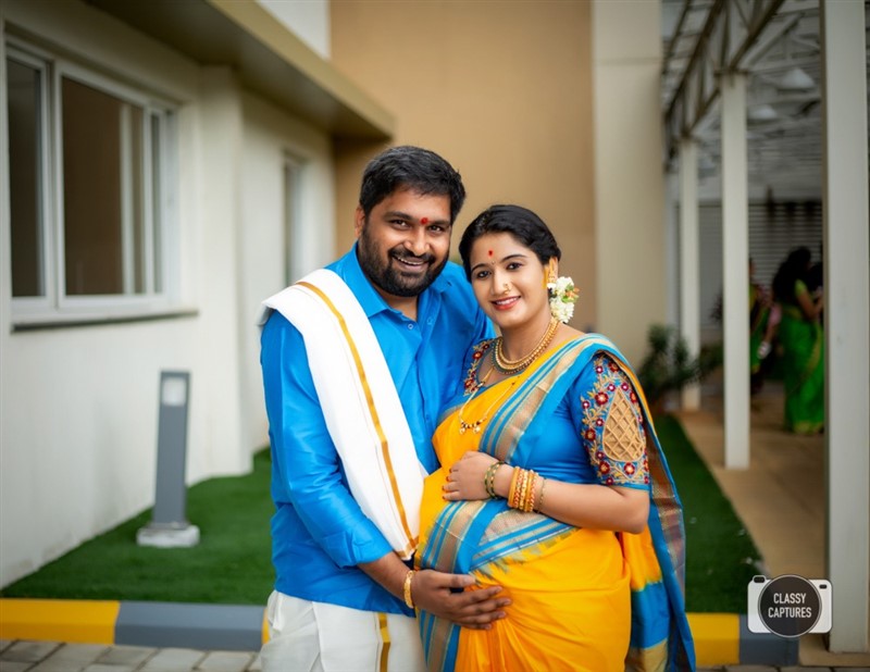 Film Director Pavan Wadeyar Wife Apeksha Purohit Baby Shower Ceremony Photos - Filmibeat