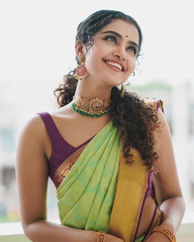நூடில்ஸ் முடியை காற்றில் பறக்க விட்ட அனுபமா பரமேஸ்வரன்... க்யூட் ...