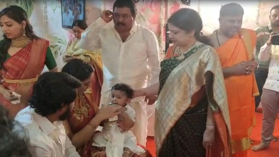 Nikhil Kumarswamy son Avyan Dev Naming Ceremony - Filmibeat