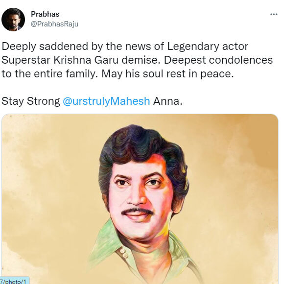 Krishna's Death : Celebs Pay Condolences to Legendary Actor In Social ...