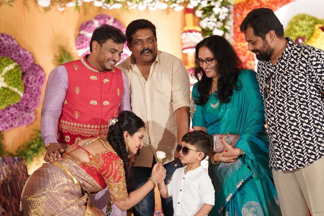 Shivanna, Darshan, Ganesh, Dhruva Sarja Grace Actress Amoolya & Jagadish Baby Naming Ceremony ...