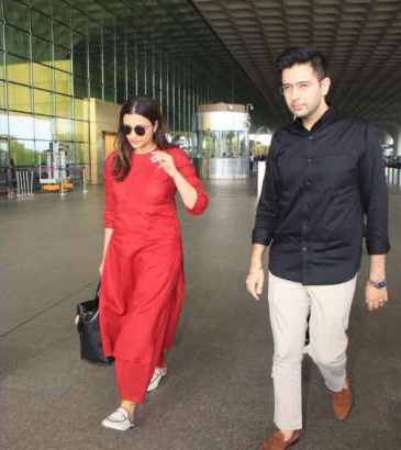 Parineeti Chopra and Raghav Chadha spotted at Delhi Airport ahead of their Engagement, couple ...