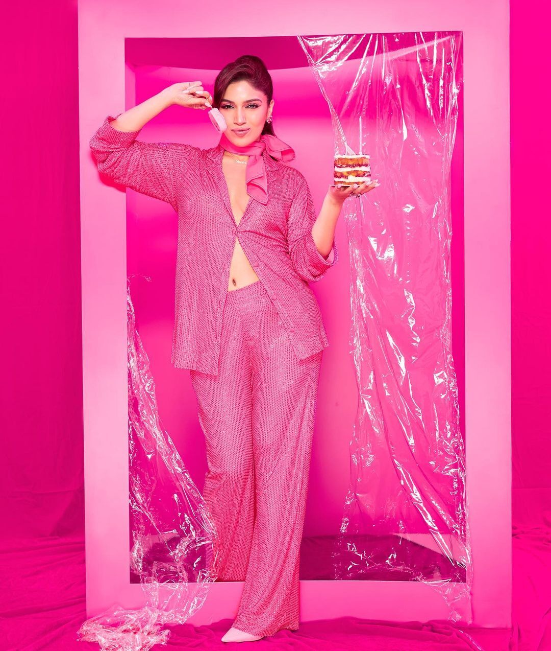 Bhumi Pednekar Unleashes Her Barbie Persona in a Pink Sparkling Co-ord ...