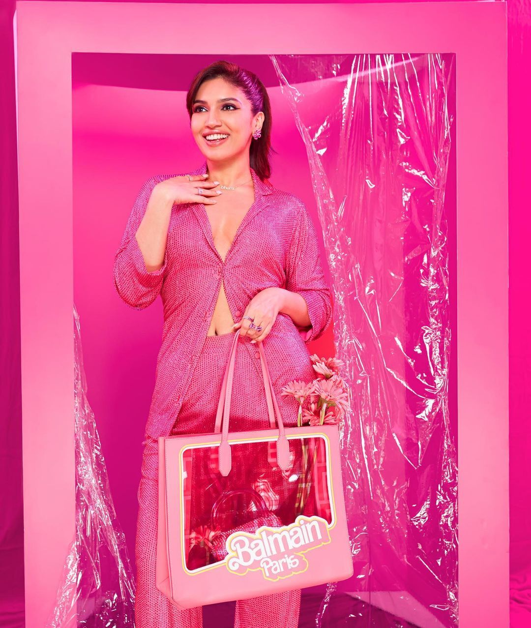 Bhumi Pednekar Unleashes Her Barbie Persona in a Pink Sparkling Co-ord ...