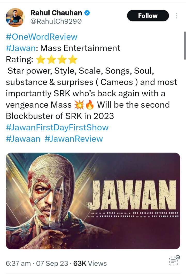 Jawan Twitter Review: Netizens Term Jawan A ‘Blockbuster’, Call It A ...