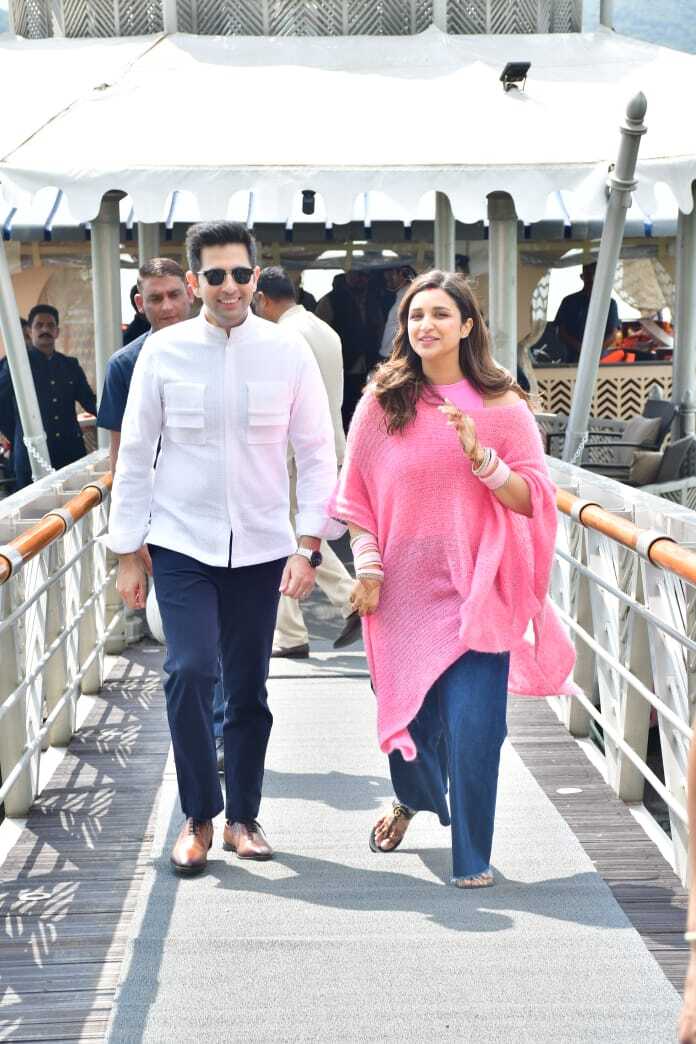 Newlyweds Parineeti Chopra and Raghav Chadha's First Public Appearance in Udaipur - Filmibeat