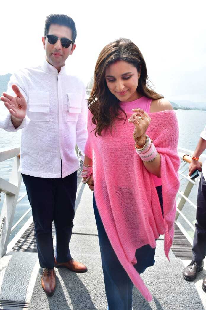 Newlyweds Parineeti Chopra and Raghav Chadha's First Public Appearance in Udaipur - Filmibeat
