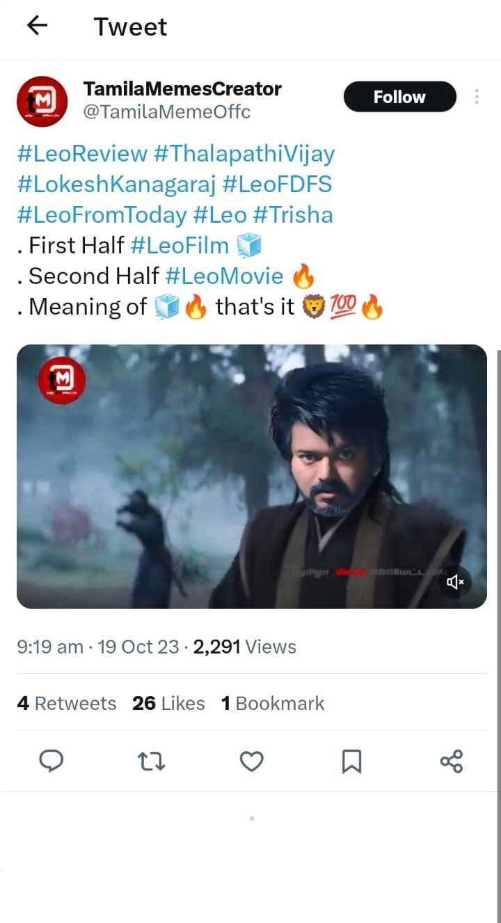Leo Twitter Review| Leo Audience Reaction| Leo Review - Filmibeat