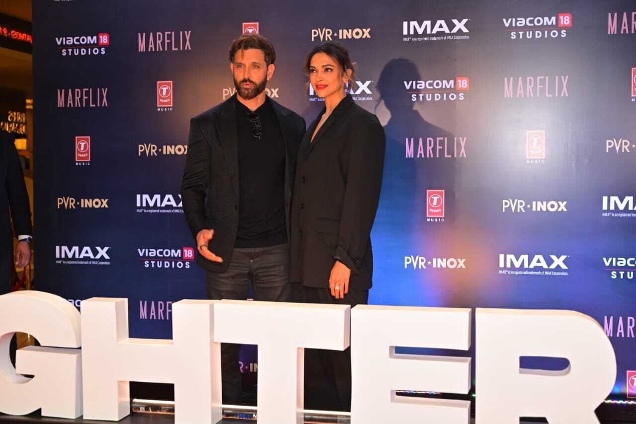 Hrithik Roshan, Deepika & Anil Kapoor At Fighter Movie Screening In New ...