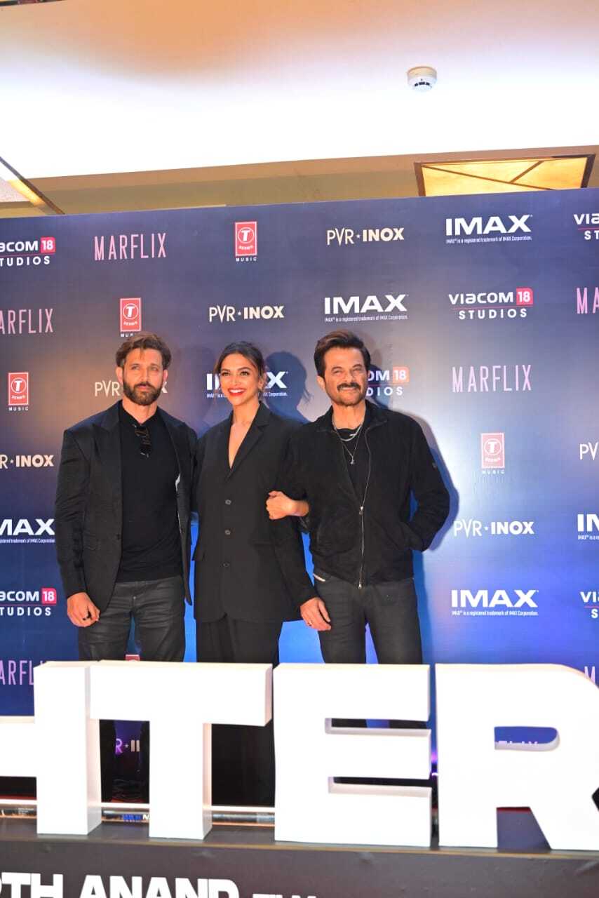 Hrithik Roshan, Deepika & Anil Kapoor At Fighter Movie Screening In New ...