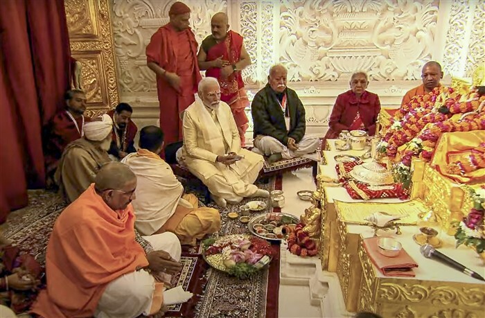 PM Modi Conducts 'Pran Pratishtha' Ceremony, Unveils Face of Ram Lalla in Historic Event - Filmibeat