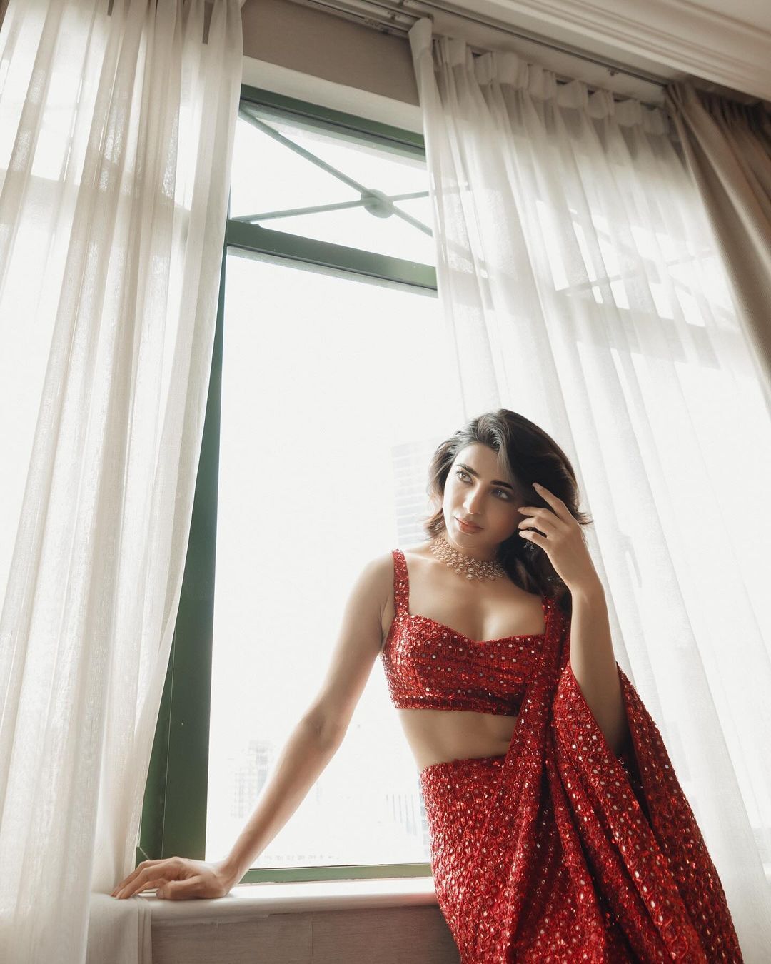 Samantha Ruth Prabhu Stuns In Arpita Mehta's Sensational Red Sequinned Saree - Filmibeat