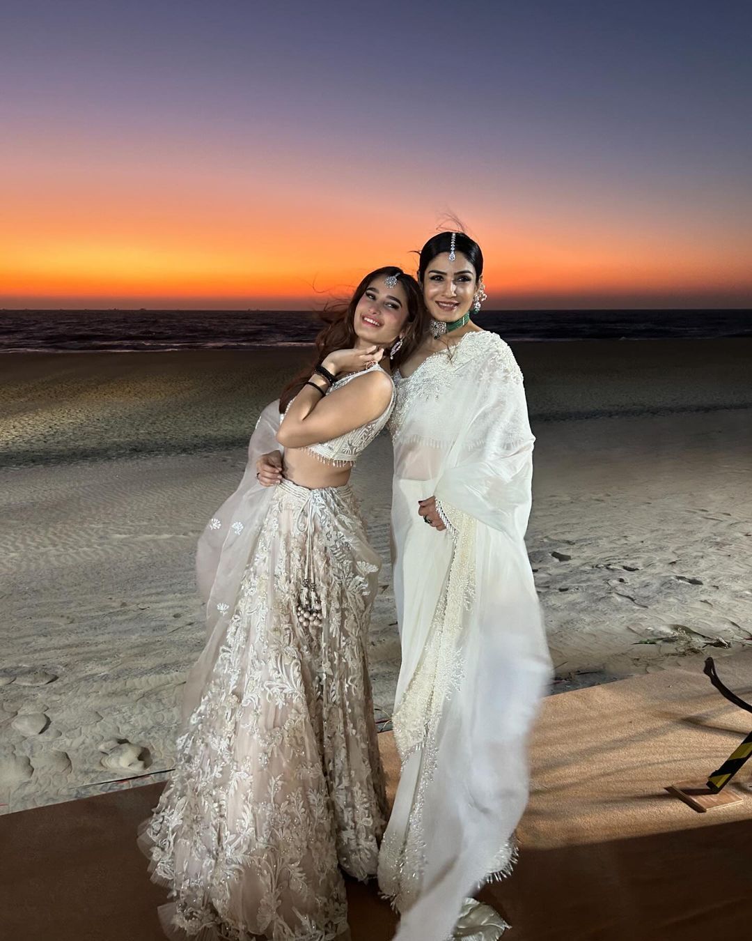 Raveena Tandon Twins With Daughter Rasha Thadani In White, Posts ...