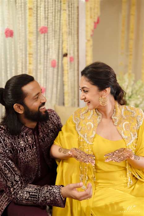 Arjun Sarja Daughter Aishwarya Haldi Ceremony Photos - Filmibeat