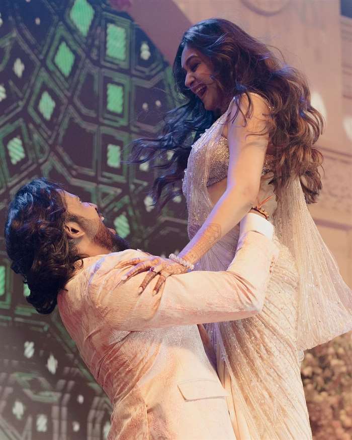 Aishwarya Arjun Sangeet Photos | Aishwarya Arjun Wedding Images | Aishwarya Arjun Traditional ...