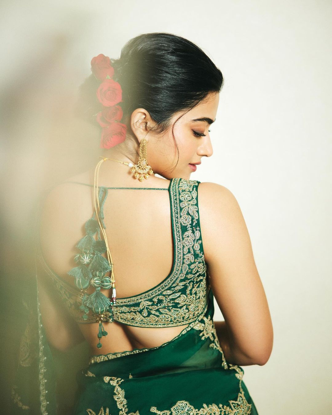 Rashmika Mandanna Green Saree Photos | Rashmika Mandanna Instagram ...