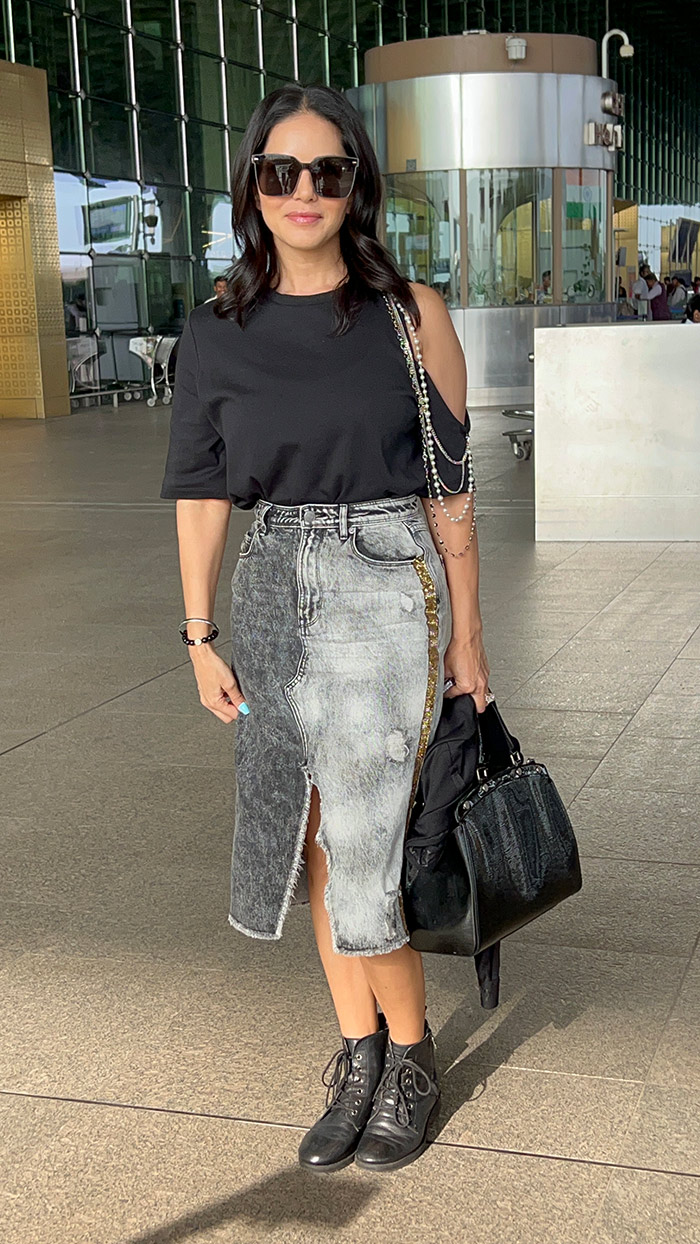 Spotted: Sunny Leone's Latest Airport Fashion: A Perfect Blend Of Style ...