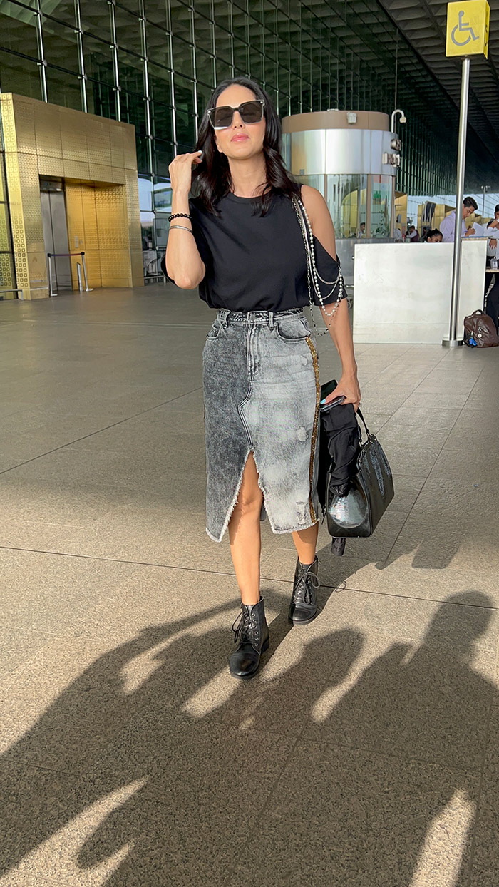 Spotted: Sunny Leone's Latest Airport Fashion: A Perfect Blend Of Style ...