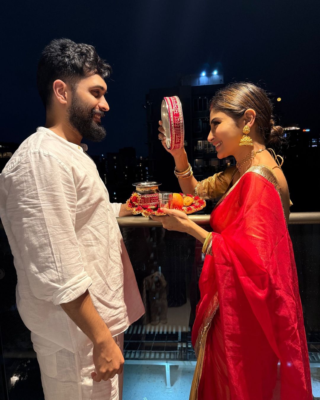 Mouni Roy and Suraj Nambiar Celebrate Karwa Chauth in Style | Mouni Roy ...