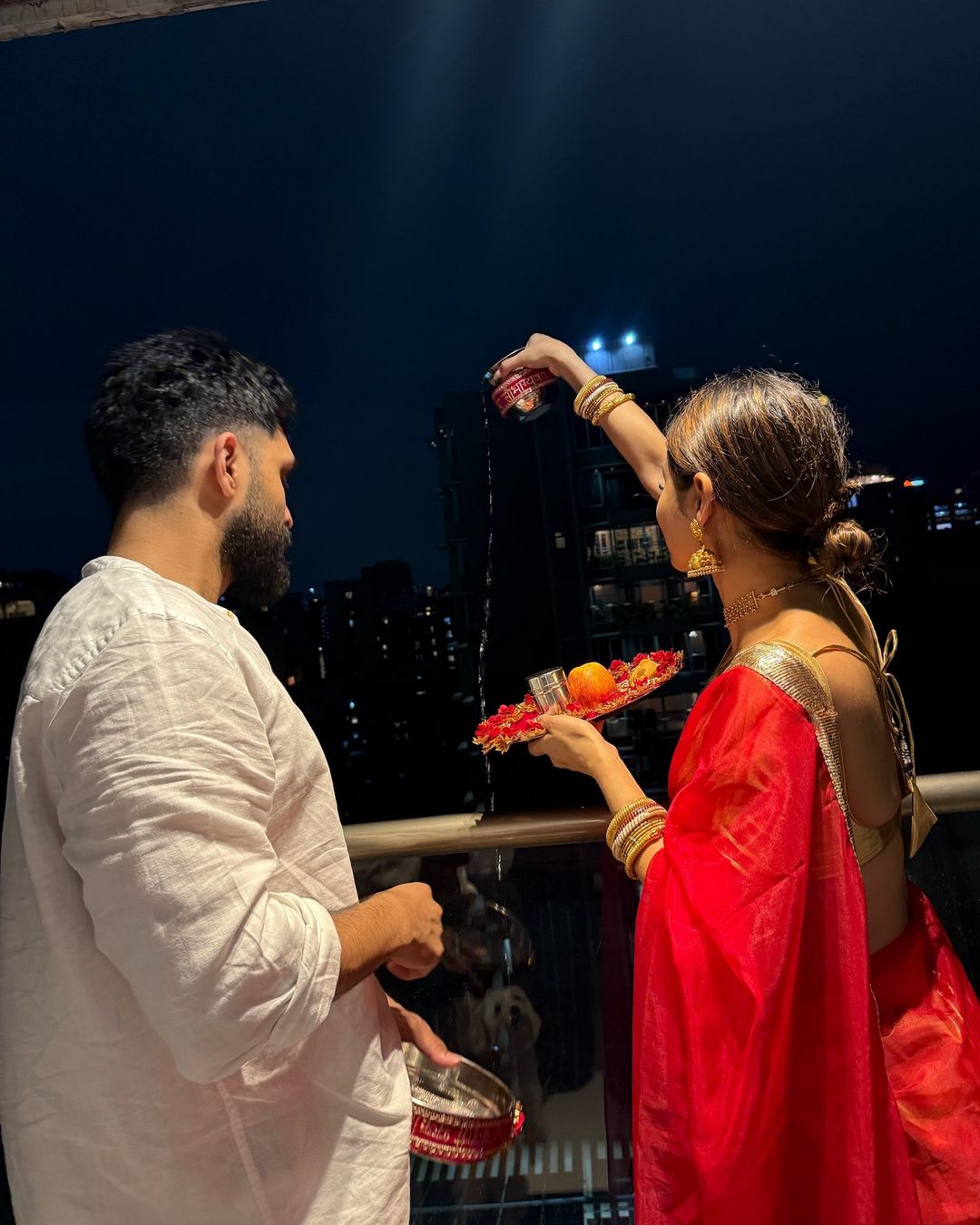 Mouni Roy and Suraj Nambiar Celebrate Karwa Chauth in Style | Mouni Roy ...