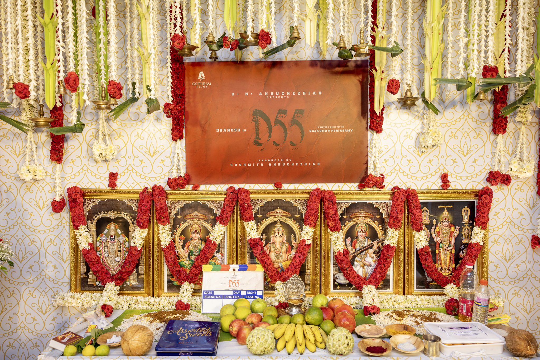 Dhanush D55 Movie Pooja Photos| Dhanush |D55 Pooja ceremony| first look ...