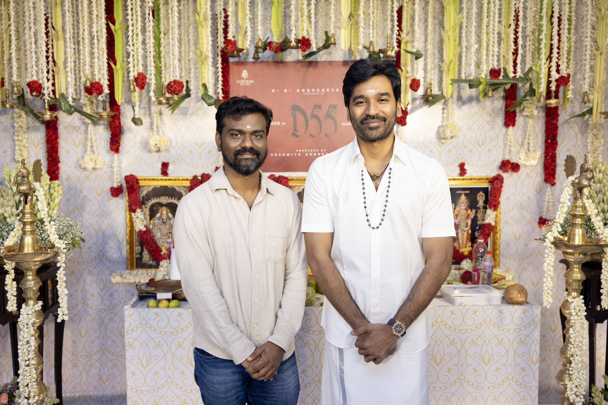 Dhanush D55 Movie Pooja Photos| Dhanush |D55 Pooja ceremony| first look ...