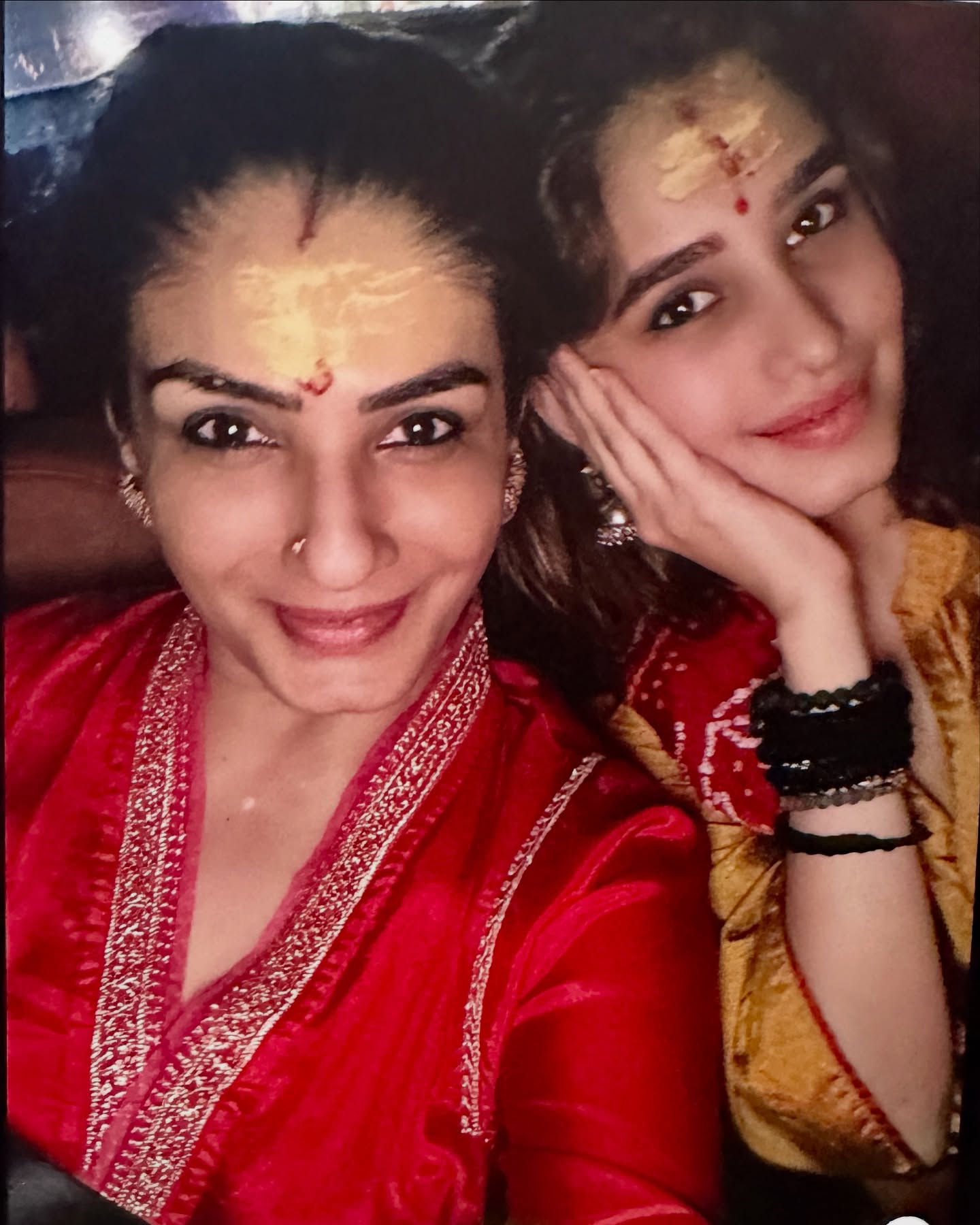 Raveena Tandon And Rasha Thadani Seek Blessings At Mallikarjuna ...