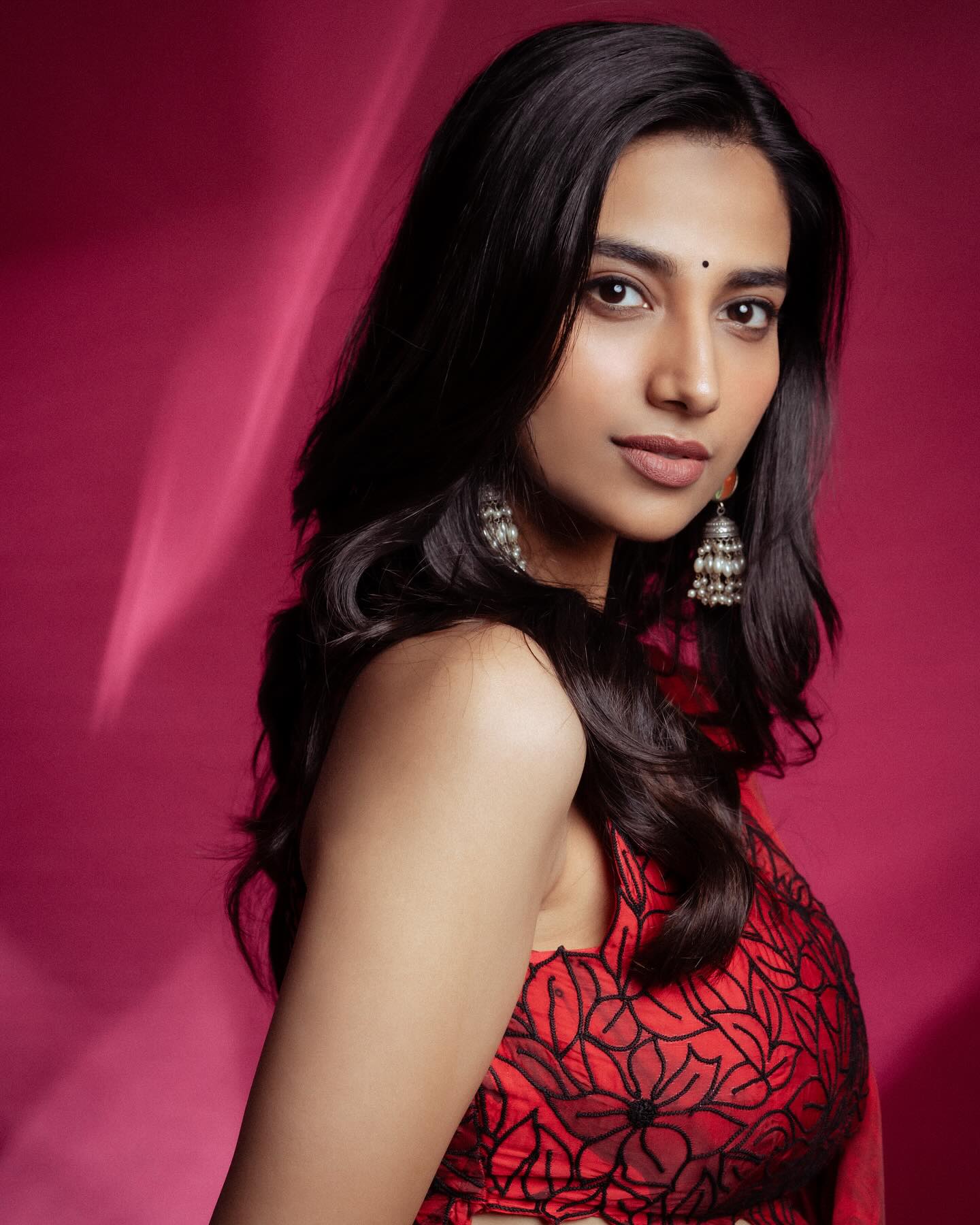 Meenakshi Chaudhary Stuns in Glamorous Red Saree During Recent ...