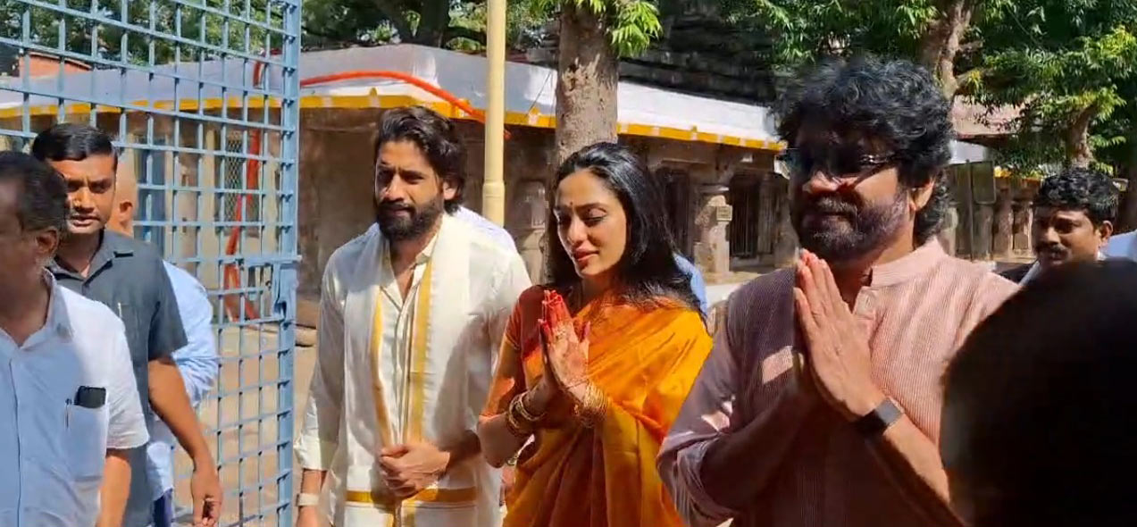 Newly Married Naga Chaitanya And Sobitha Visit Srisailam Mallikarjuna Swamy Temple - Filmibeat