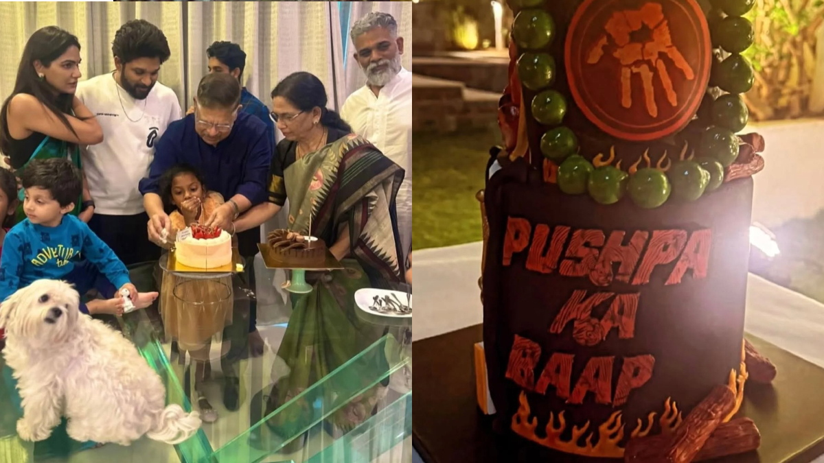 Allu Aravind's 76th Birthday Celebration With Family And Pushpa-Themed ...