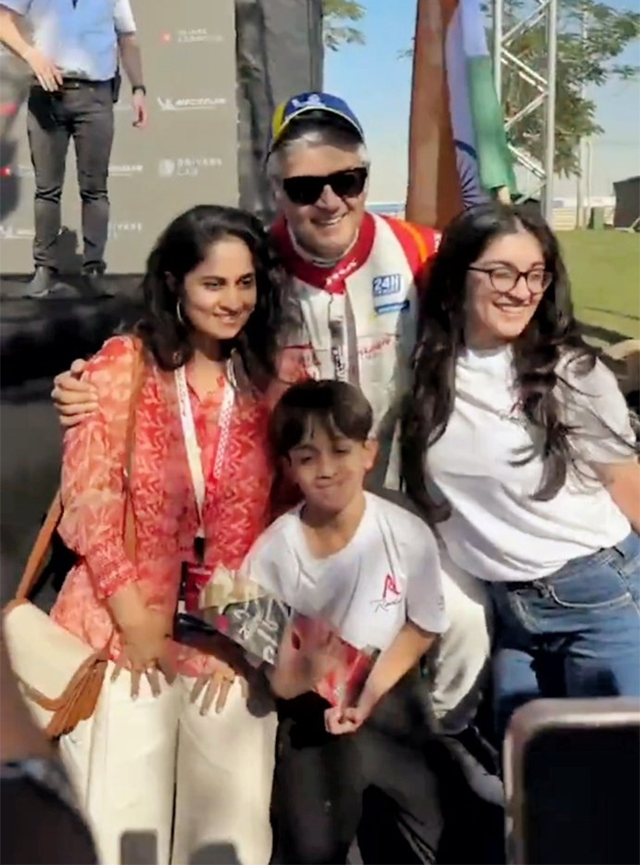 In Pics: Ajith Kumar kisses Wife Shalini After Winning The Race At Dubai 24H Event | Ajith Kumar ...