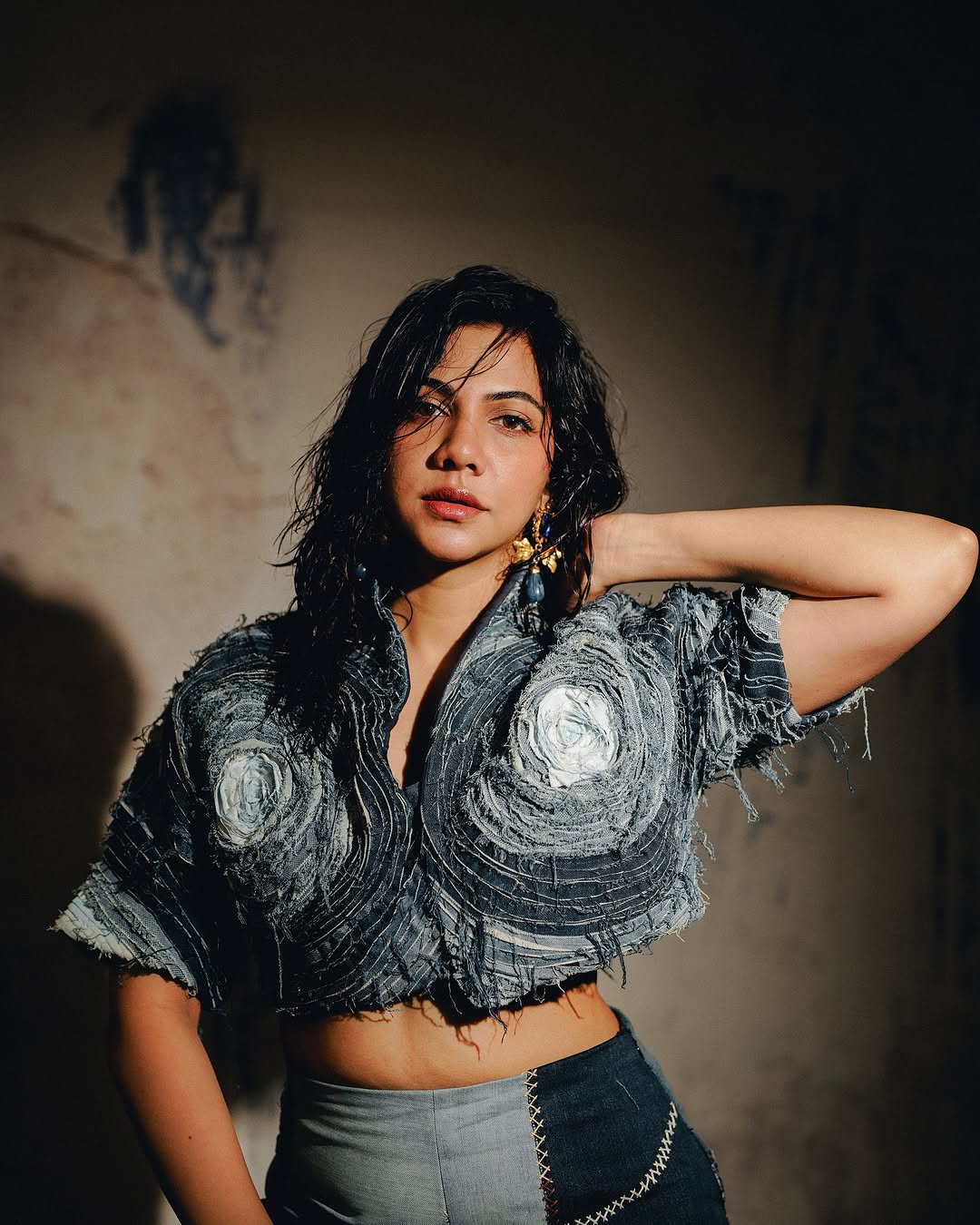 Madonna Sebastian Stuns in Patchwork Denim Ensemble: A Blend of Boho ...