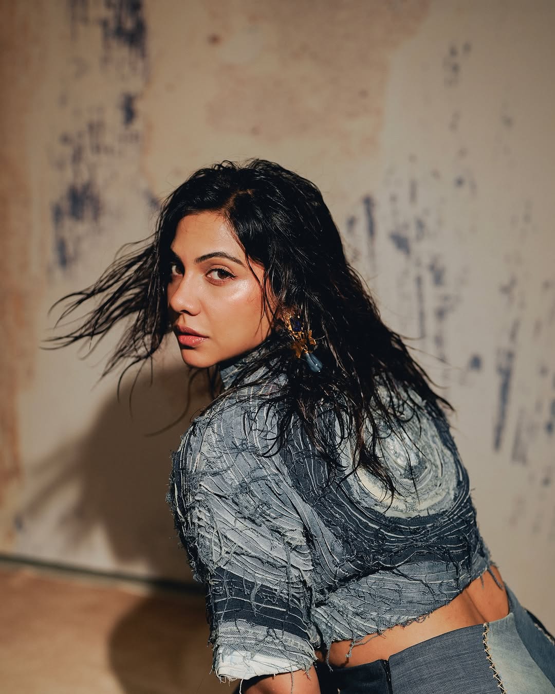 Madonna Sebastian Stuns in Patchwork Denim Ensemble: A Blend of Boho ...