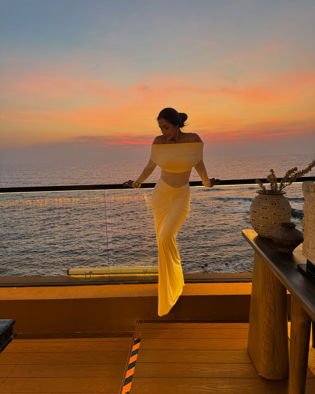 Malaika Arora Stuns in Yellow Bodycon Outfit At Jolene Restaurant In ...