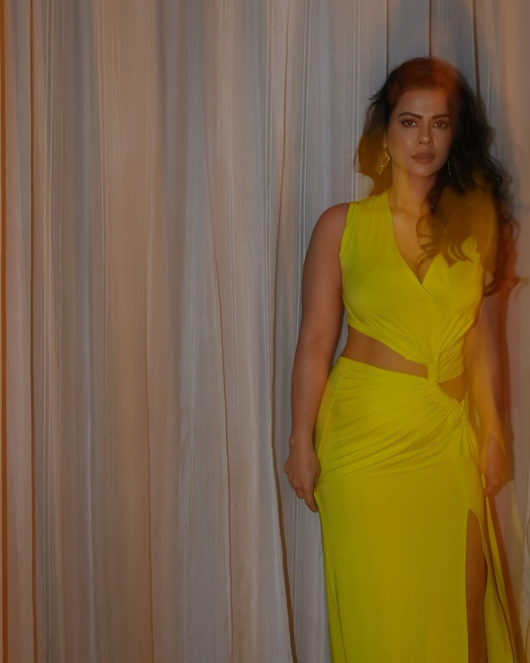 Sharmiela Mandre Stuns in Bright Yellow Gown with Bold Accessories ...
